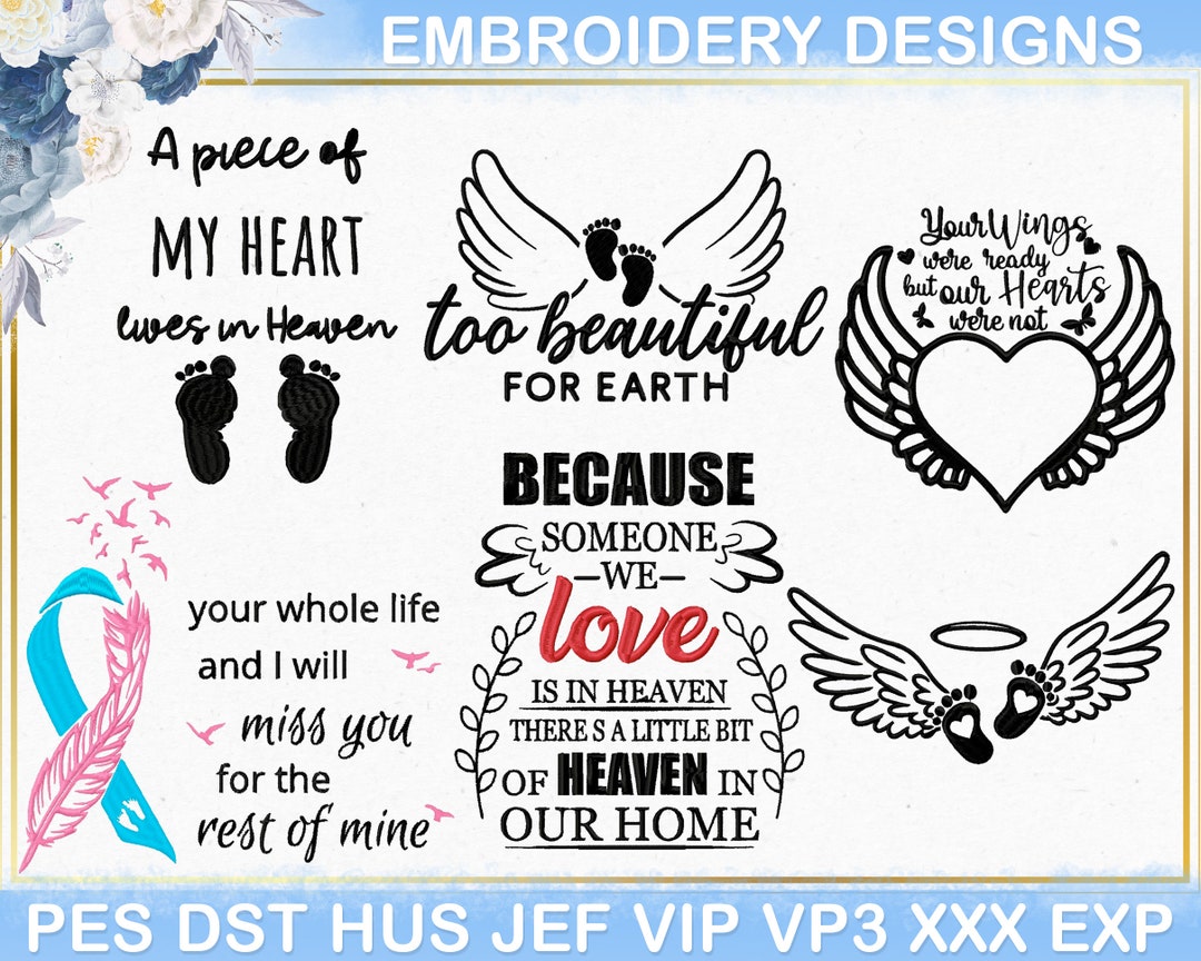 Baby Memorial Embroidery Design, Baby Loss Funeral Machine Embroidery ...