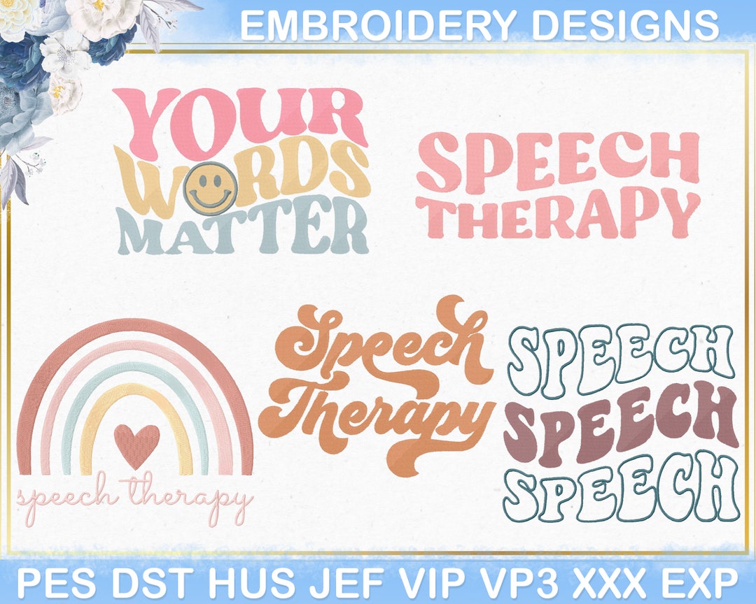 Speech Language Pathologist Embroidery, Speech Therapy Embroidery ...