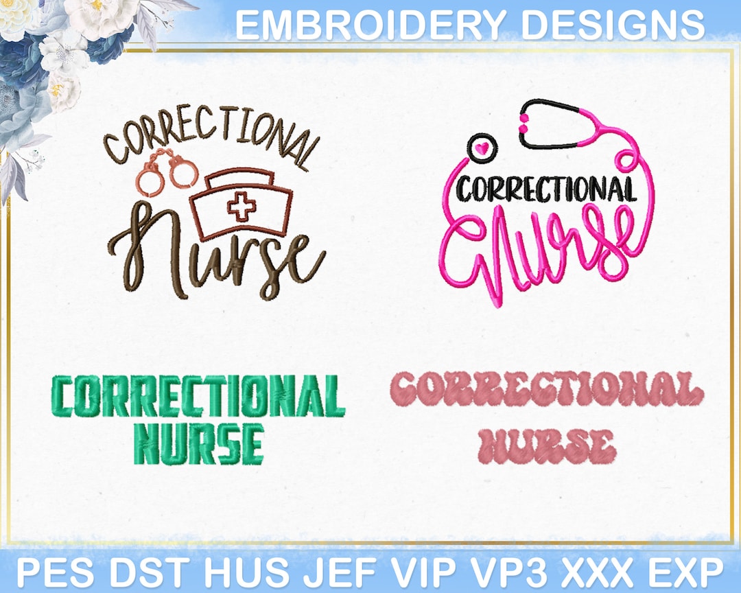Correctional Nurse Embroidery Design, Correctional Nurse Rainbow ...