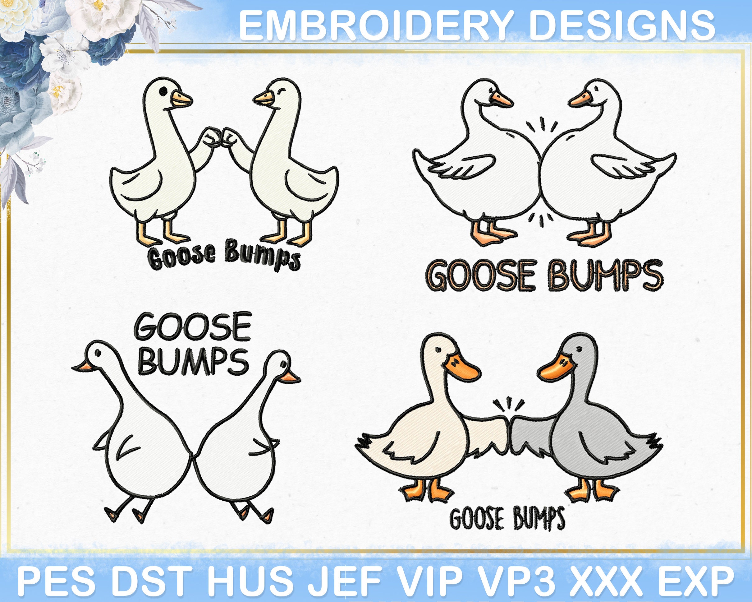Goose Bumps Machine Embroidery Design, Funny Meme Embroidery Design ...