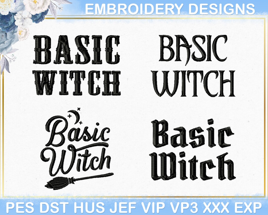 Basic Witch Machine Embroidery Design, Halloween Witch Embroidery File ...