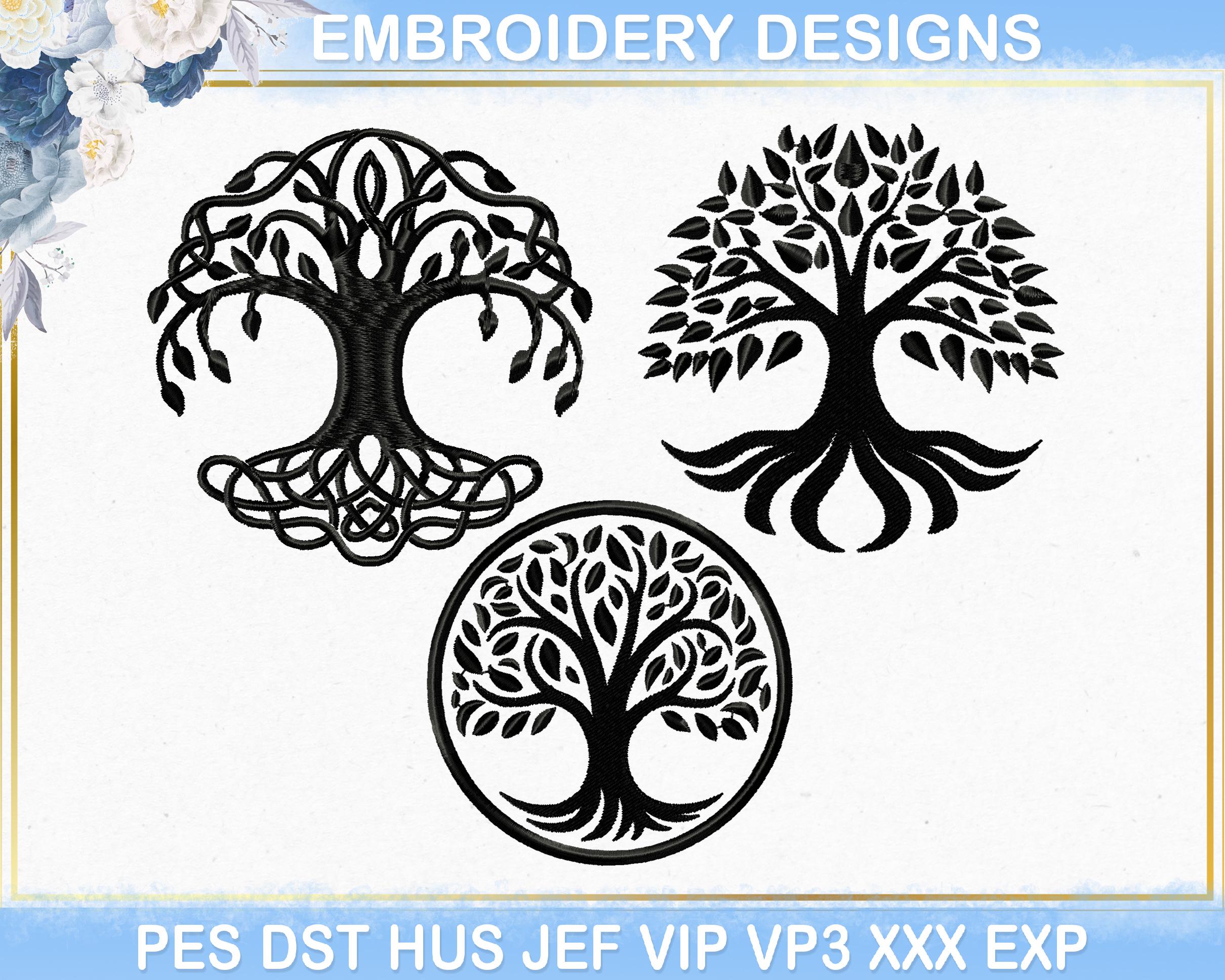 Tree of Life Machine Embroidery Design, Celtic Tree of Life Yggdrasil ...