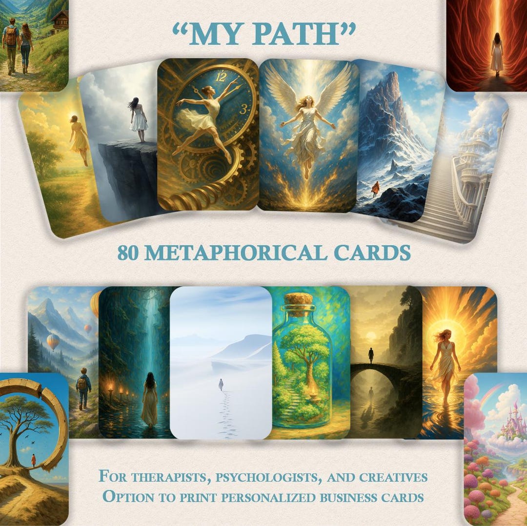 My Path Metaphorical Cards, 80 Associative Card Deck, Therapy and ...