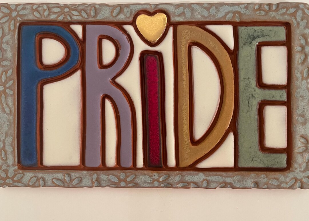 PRIDE Tile - Handmade Ceramic Wall Art Glazed Terracotta Clay + 22k ...