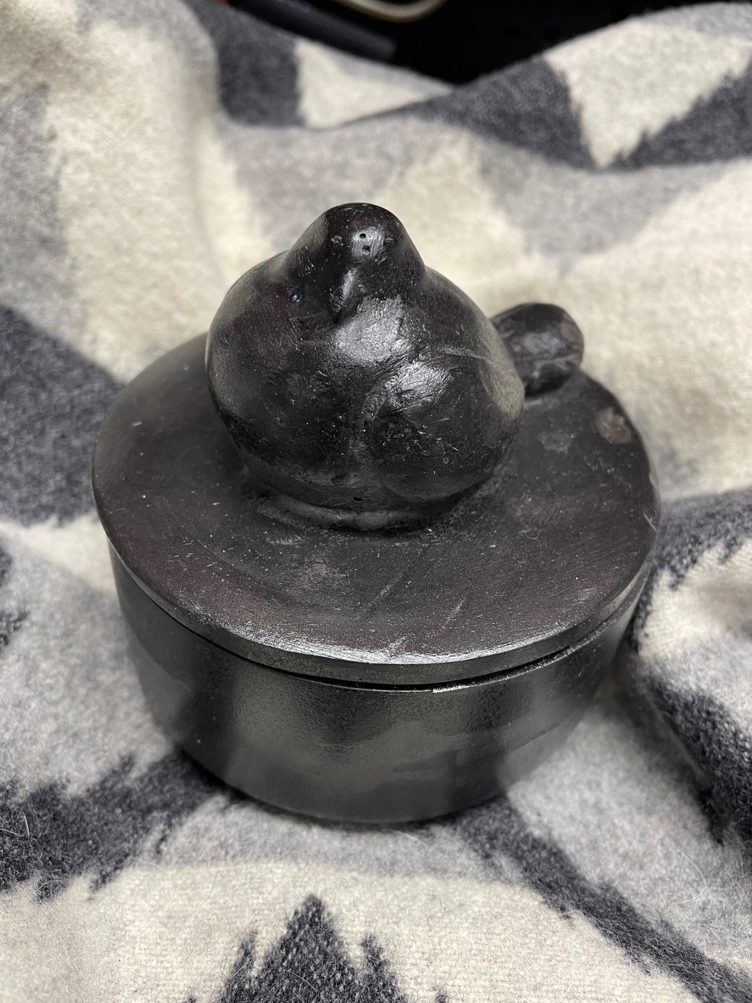 Handmade Black Cement Container With Dove Lid - Etsy