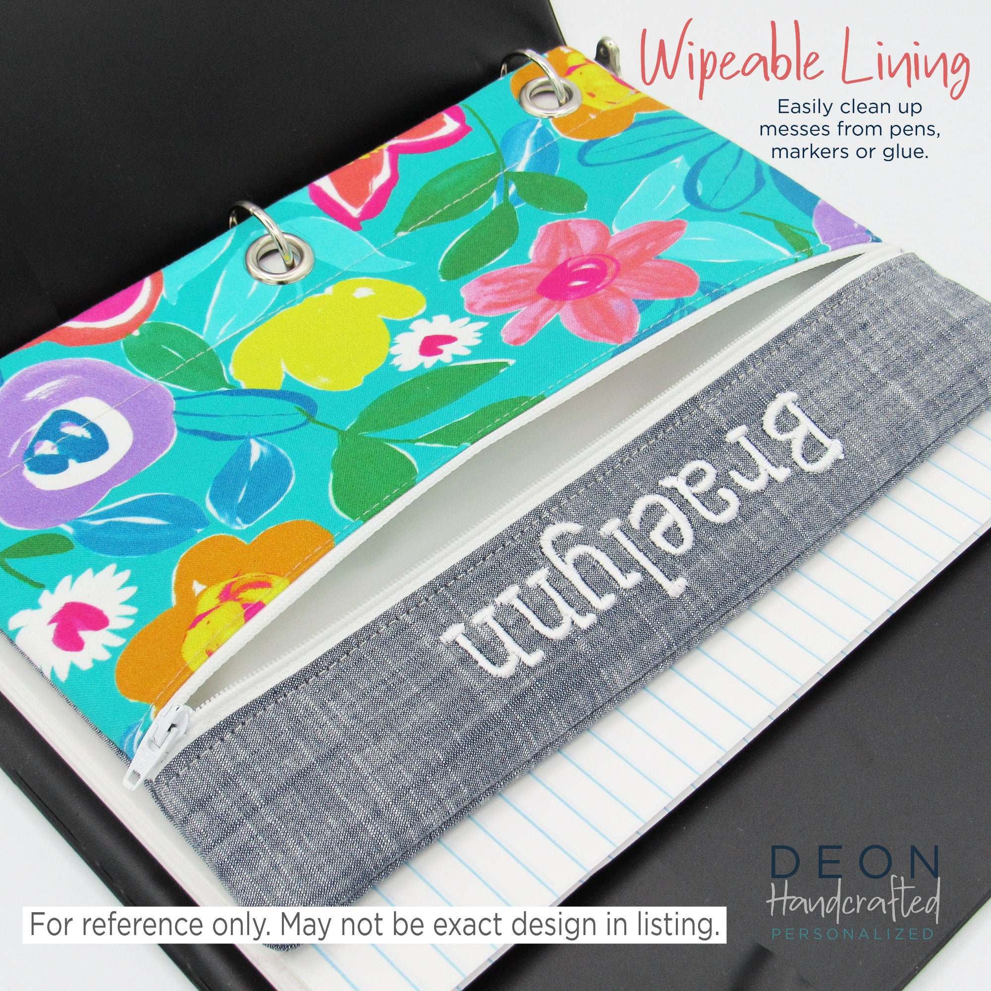 Personalized Pencil Pouch Rainbow Name 3 Ring Binder Pouch | Etsy