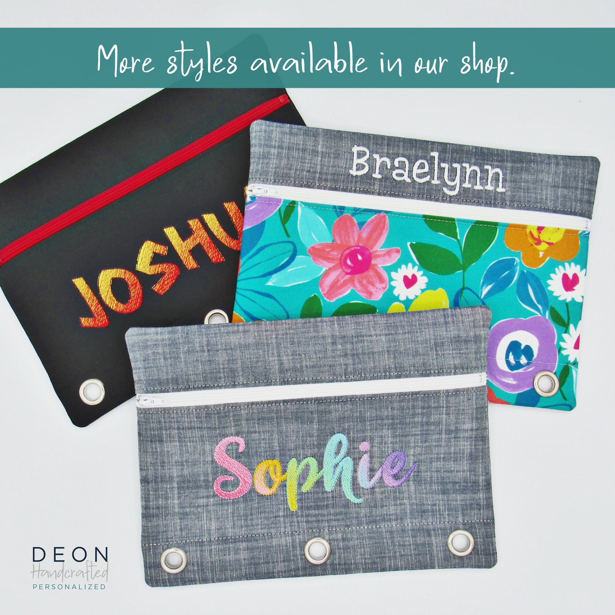 Personalized Pencil Pouch Rainbow Name 3 Ring Binder Pouch | Etsy