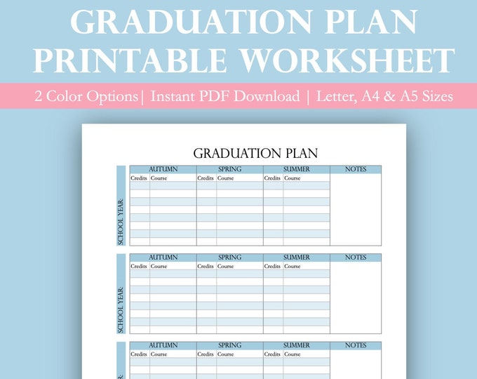 Printable Graduation Planner | College Graduation Plan Worksheet ...