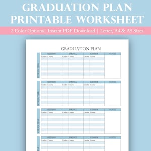Printable Graduation Planner | College Graduation Plan Worksheet ...