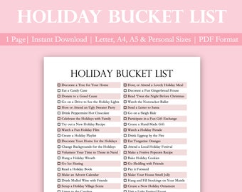 Seasonal Bucket List Printable Bundle Holiday Planner | Etsy