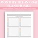Undated Goal Printable Planner Goal Planner Printable Goal Tracker ...