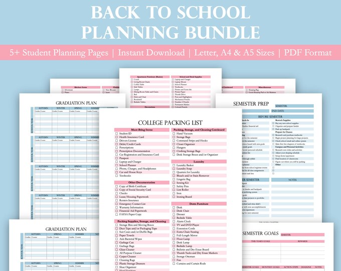 Back to School Workbook Bundle Student Printable College - Etsy