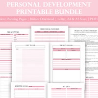 Personal Development Printable Bundle Goal Planner Goal Worksheet A5 ...