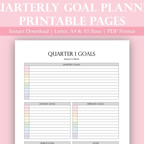 Goal Planner Printable Goal Setting Worksheet Digital - Etsy