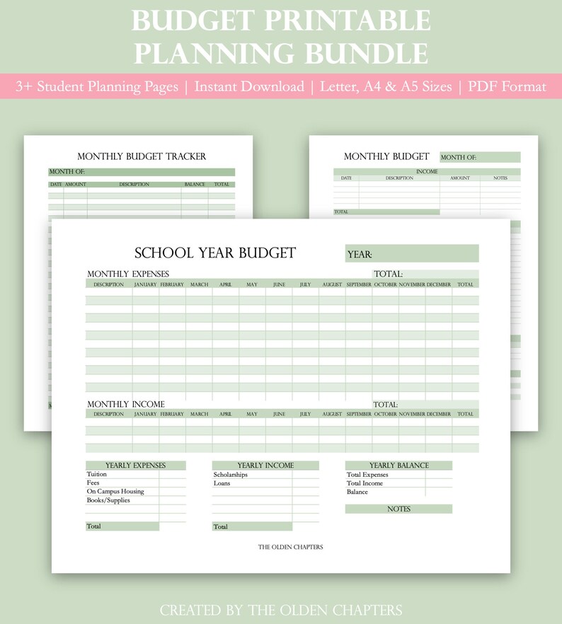 Budget Printable Bundle | Financial Planner | Financial Tracker ...