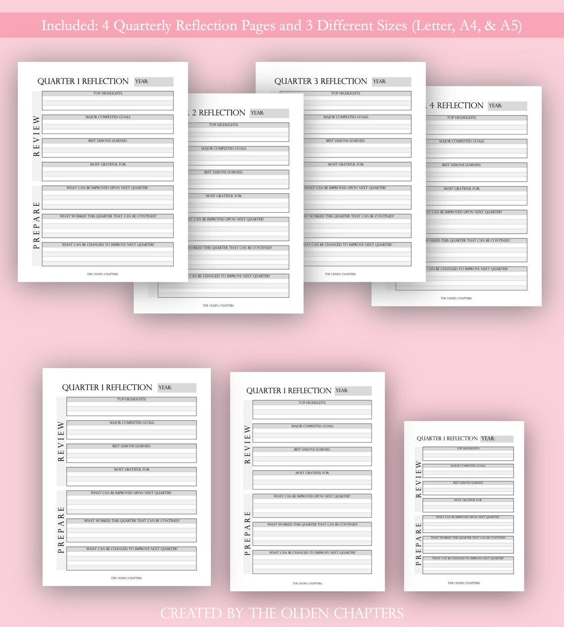 Quarterly Goals Printable Bundle | Quarterly Goal Planner | Digital ...