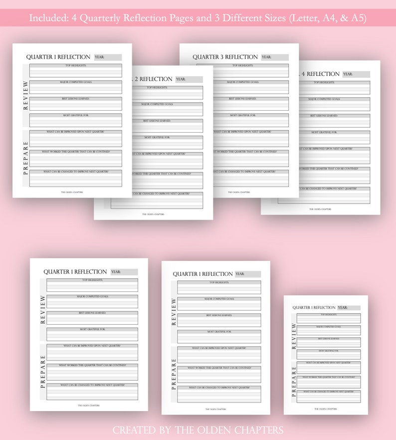Quarterly Goals Printable Bundle | Quarterly Goal Planner | Digital ...