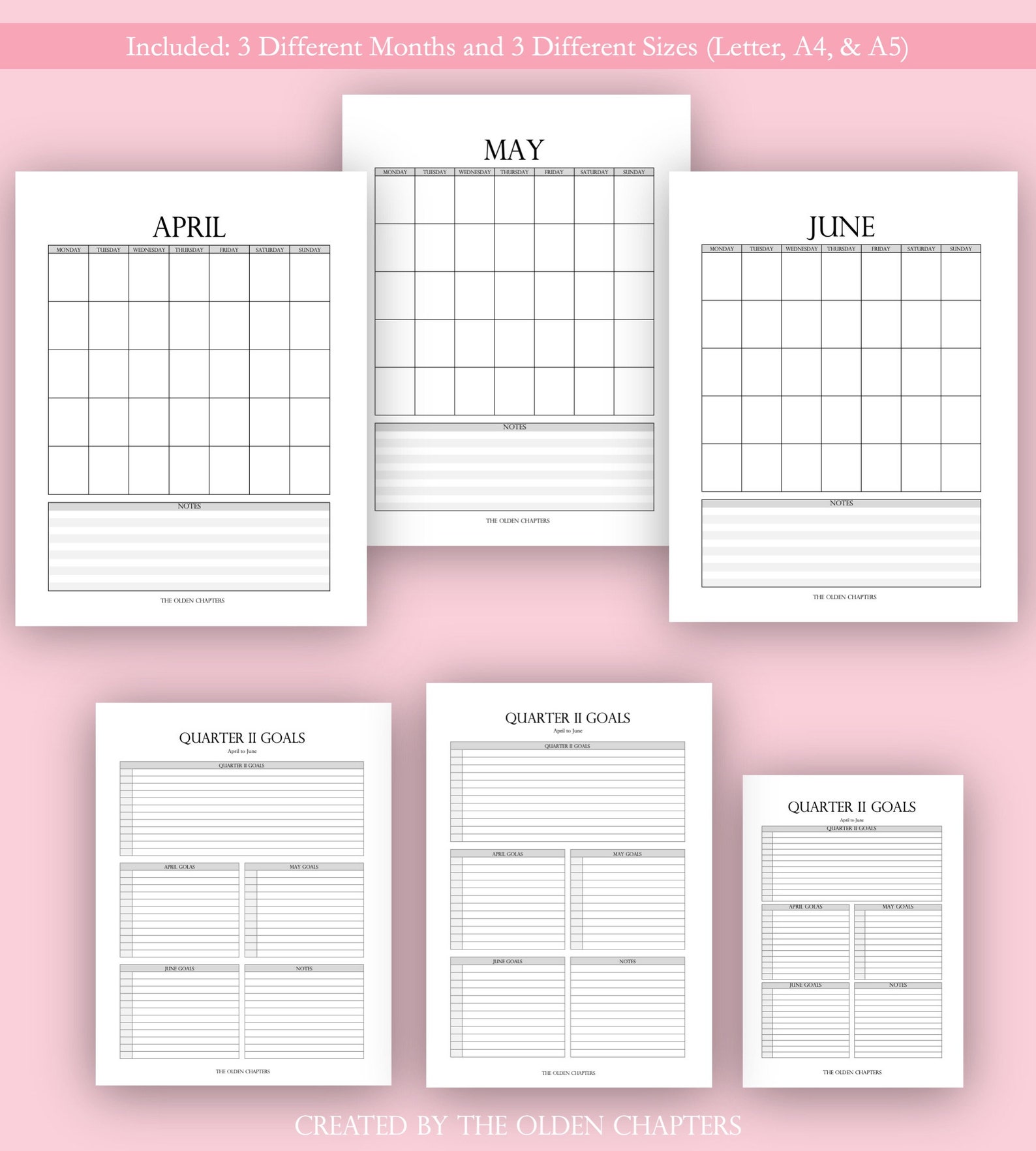 Quarter 2 Goal Printable Bundle | Quarterly Goal Planner | Digital Goal ...