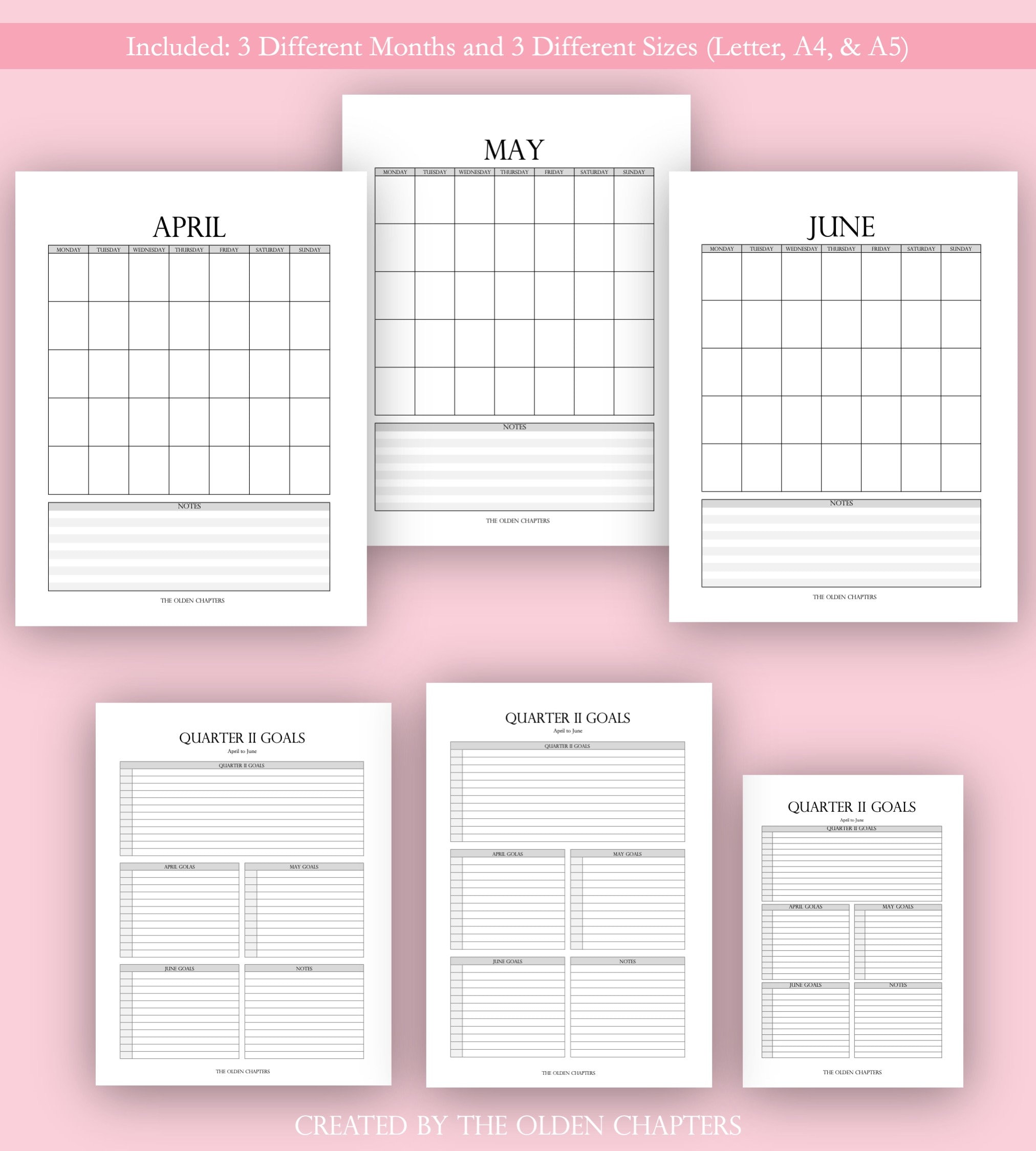 Quarter 2 Goal Printable Bundle | Quarterly Goal Planner | Digital Goal ...