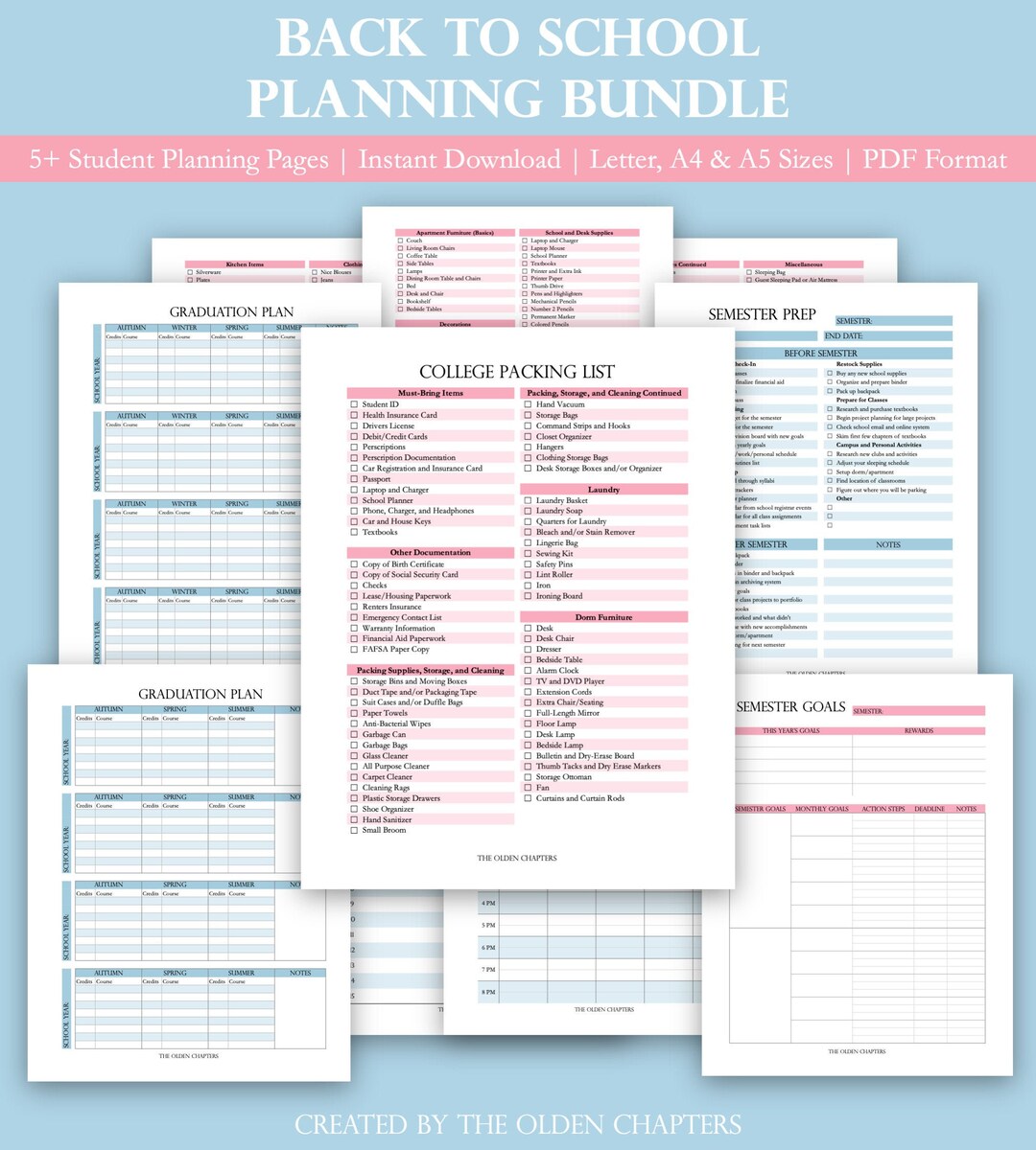Back to School Workbook Bundle | Student Printable | College Homework ...