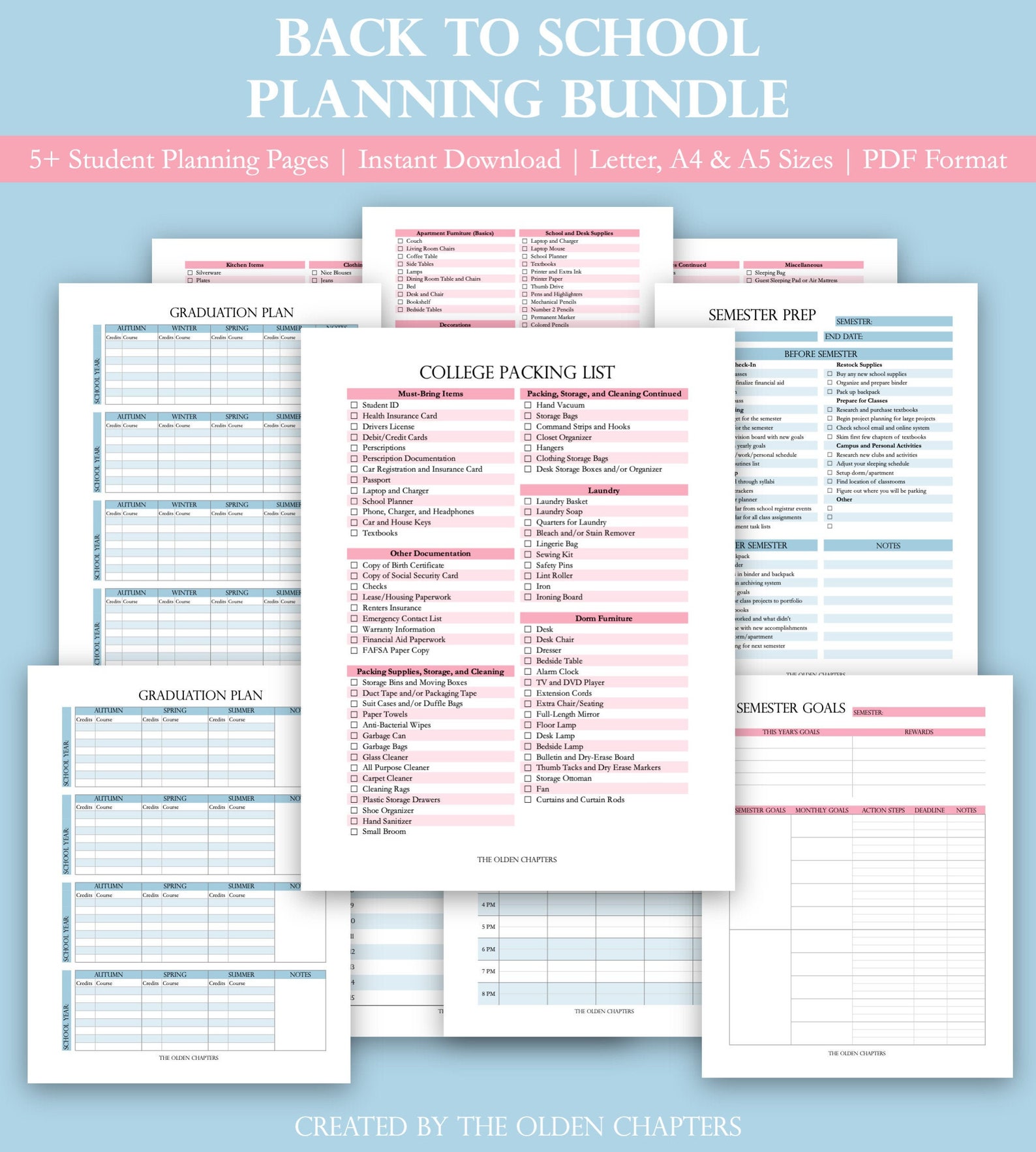 Back to School Workbook Bundle | Student Printable | College Homework ...