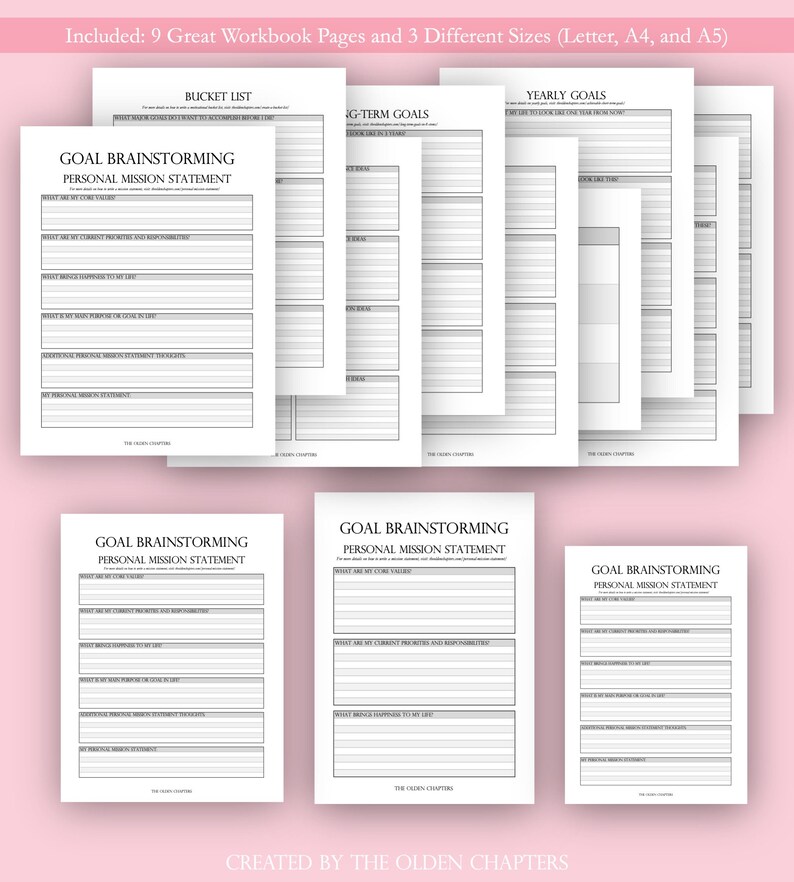 Goal Brainstorming Worksheet Printable Bundle | Goal Worksheet | Goal ...