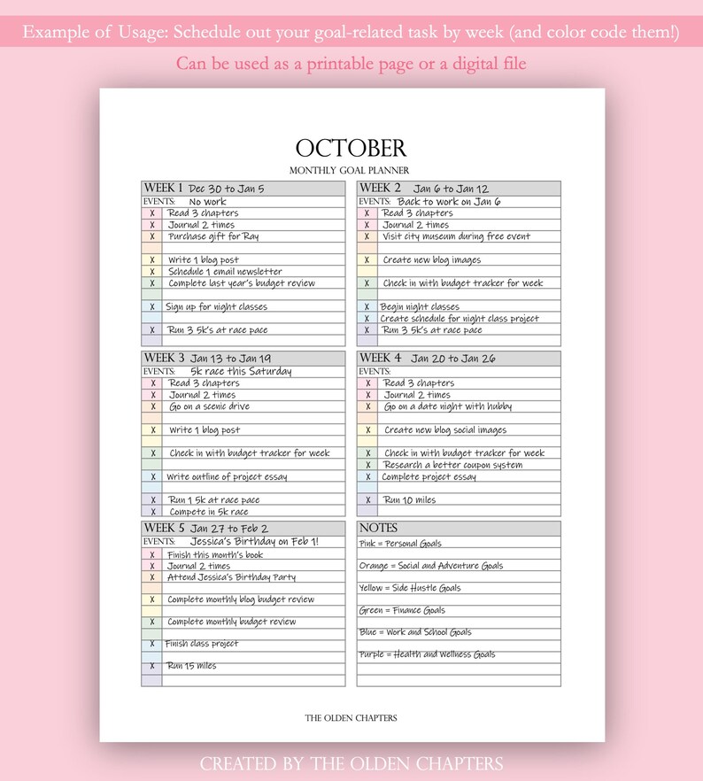 Quarter 4 Goal Printable Bundle | Quarterly Goal Planner | Digital Goal ...