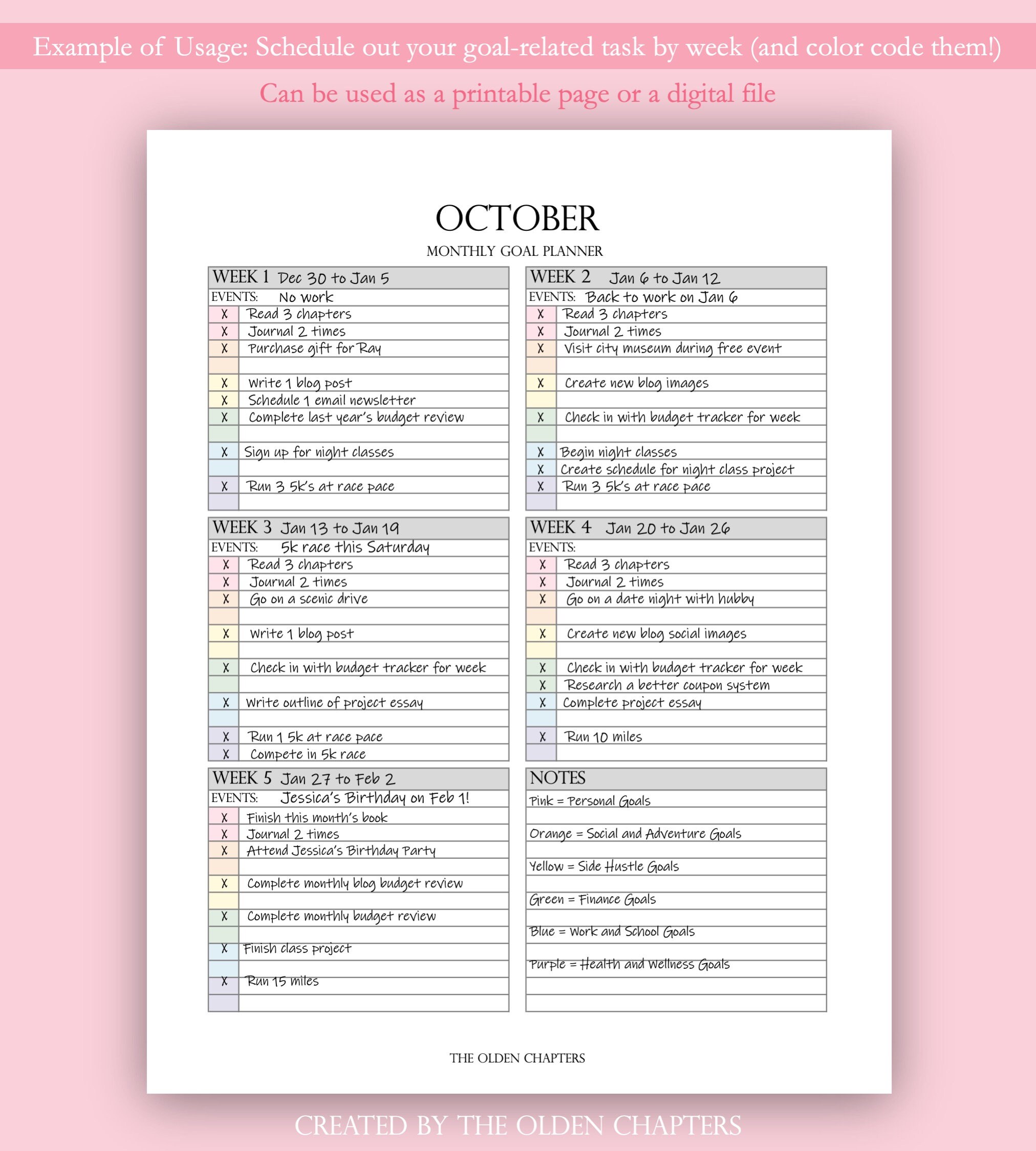 Quarter 4 Goal Printable Bundle | Quarterly Goal Planner | Digital Goal ...