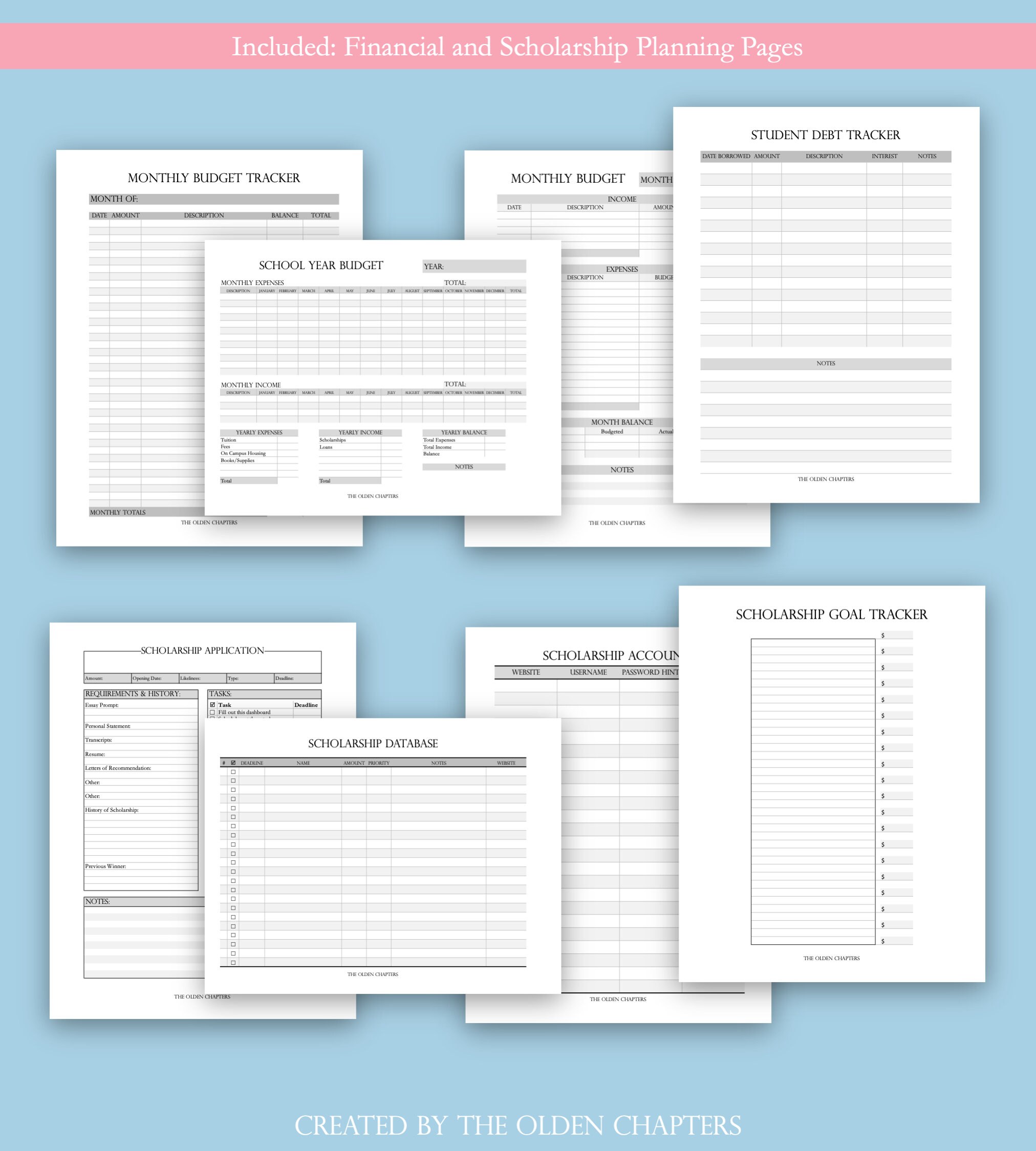 Neutral Printable Student Planner Undated College Student - Etsy