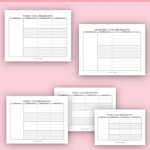 Goal Breakdown Worksheet | Yearly Goals | Quarterly Goals | Goal ...