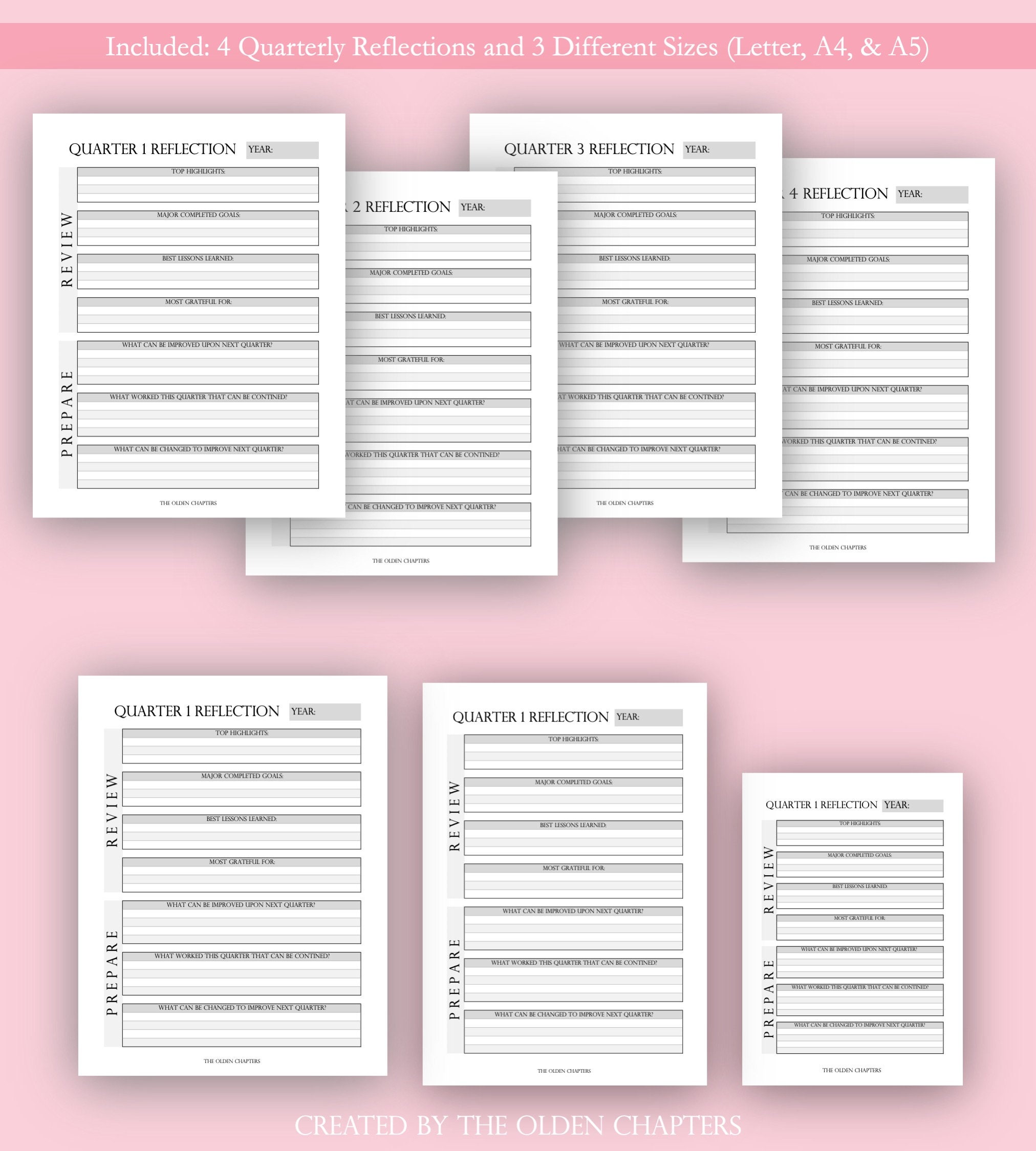 Goal Reflection Worksheet Printable Bundle | Goal Worksheet | Digital ...