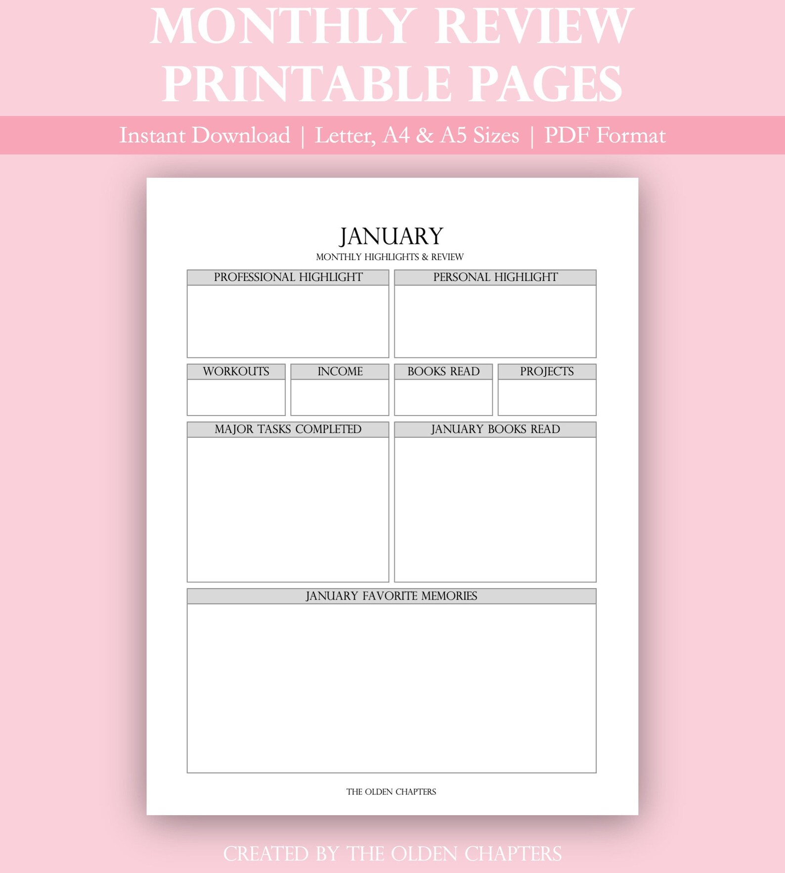 Monthly Goal Reflection Printable Worksheets | Goal Worksheet | Digital ...