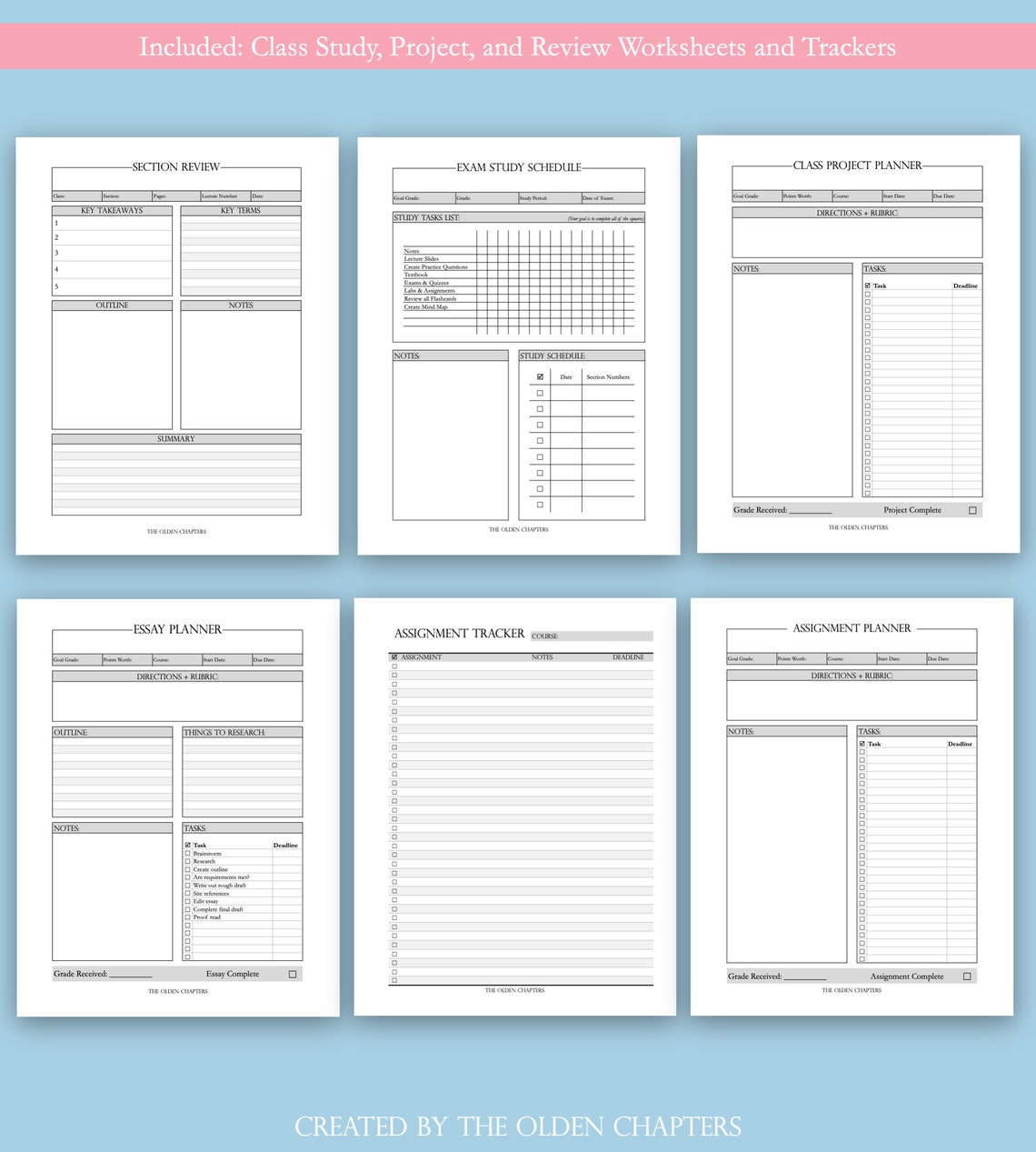 Neutral Printable Student Planner Undated College Student - Etsy