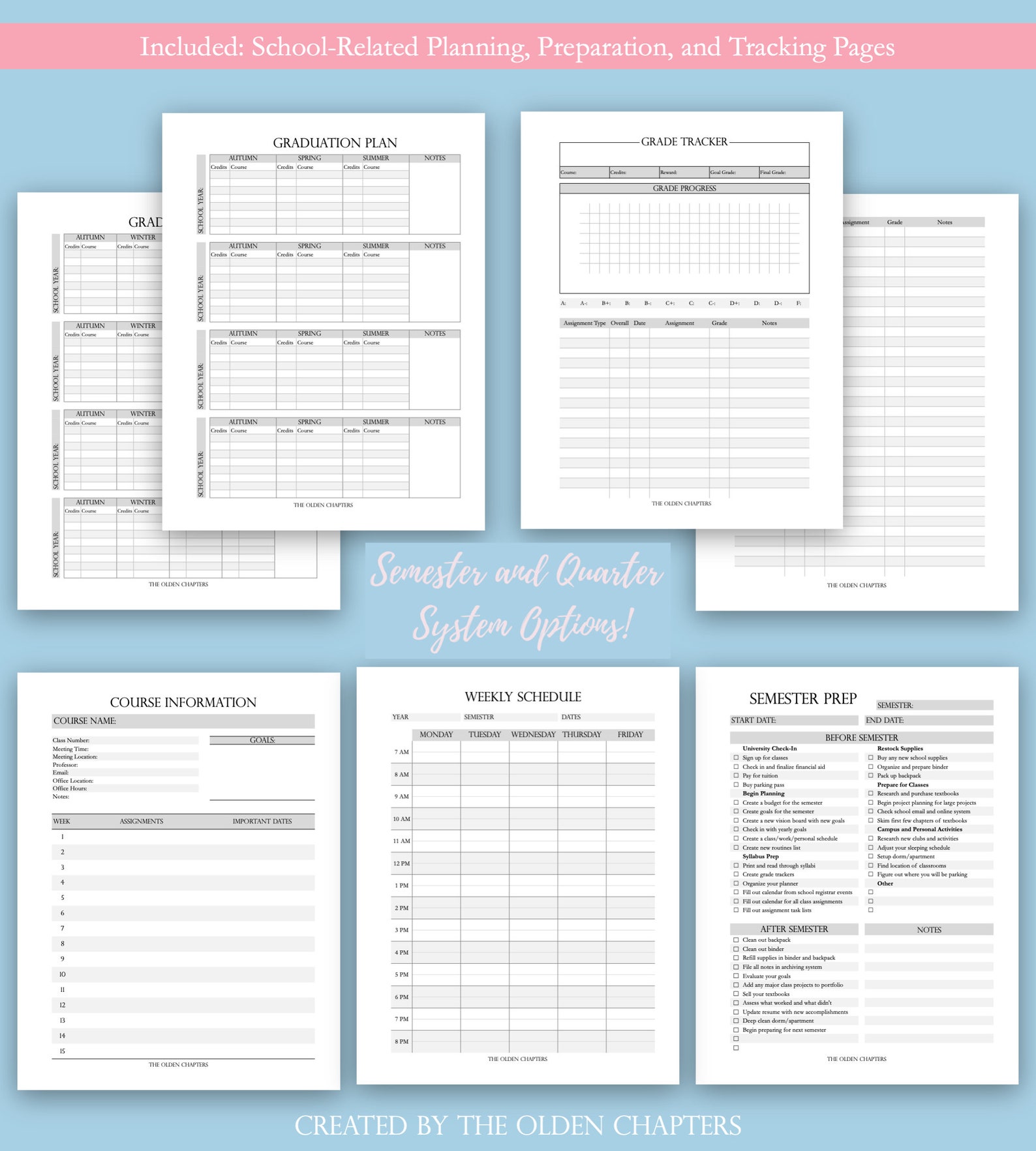 Neutral Printable Student Planner Undated | College Student Planner ...
