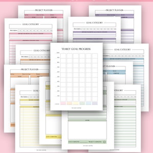 Undated Goal Printable Planner | Goal Planner Printable | Goal Tracker ...