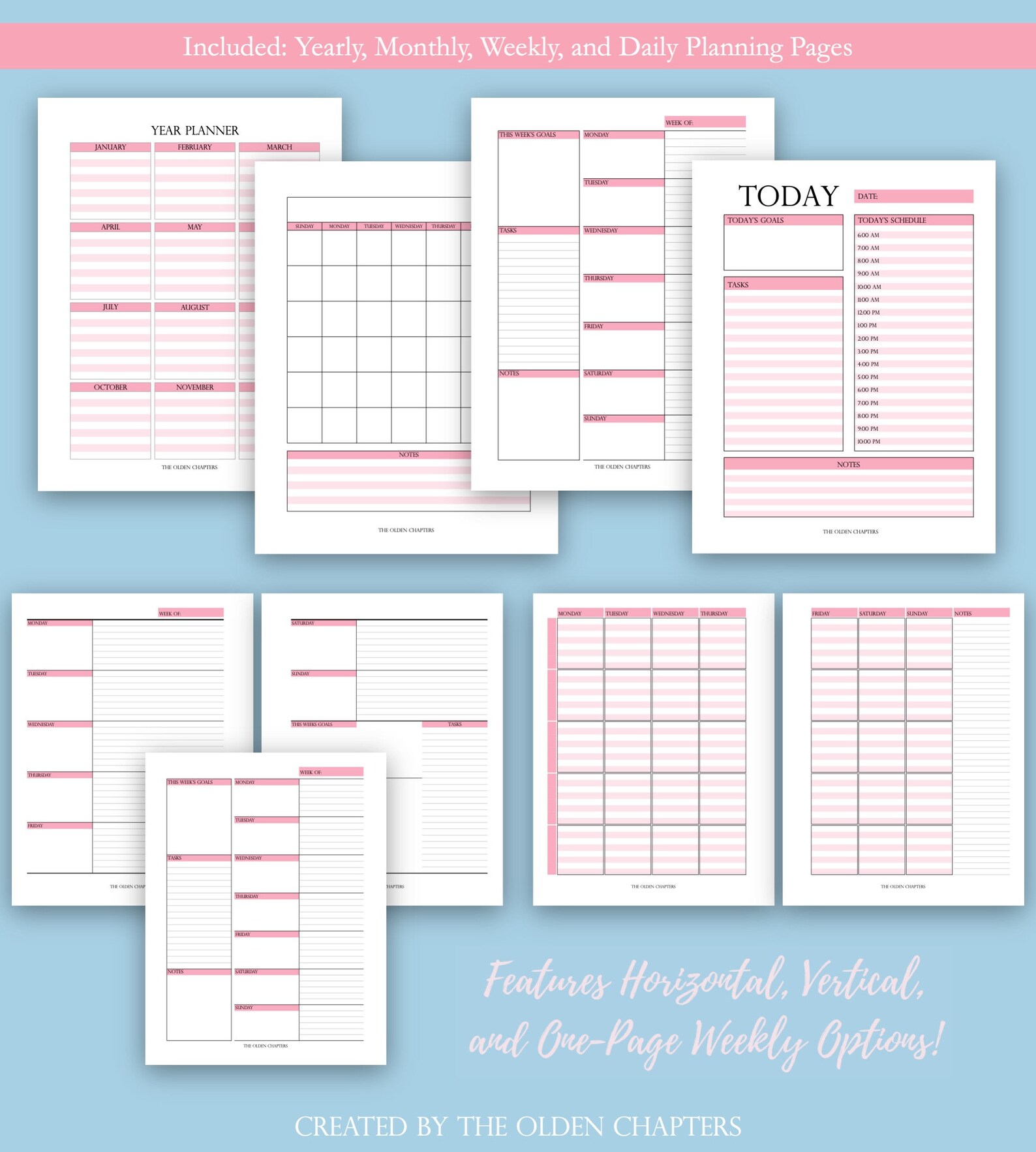 Student Printable Planner Undated | College Student Planner | Academic ...