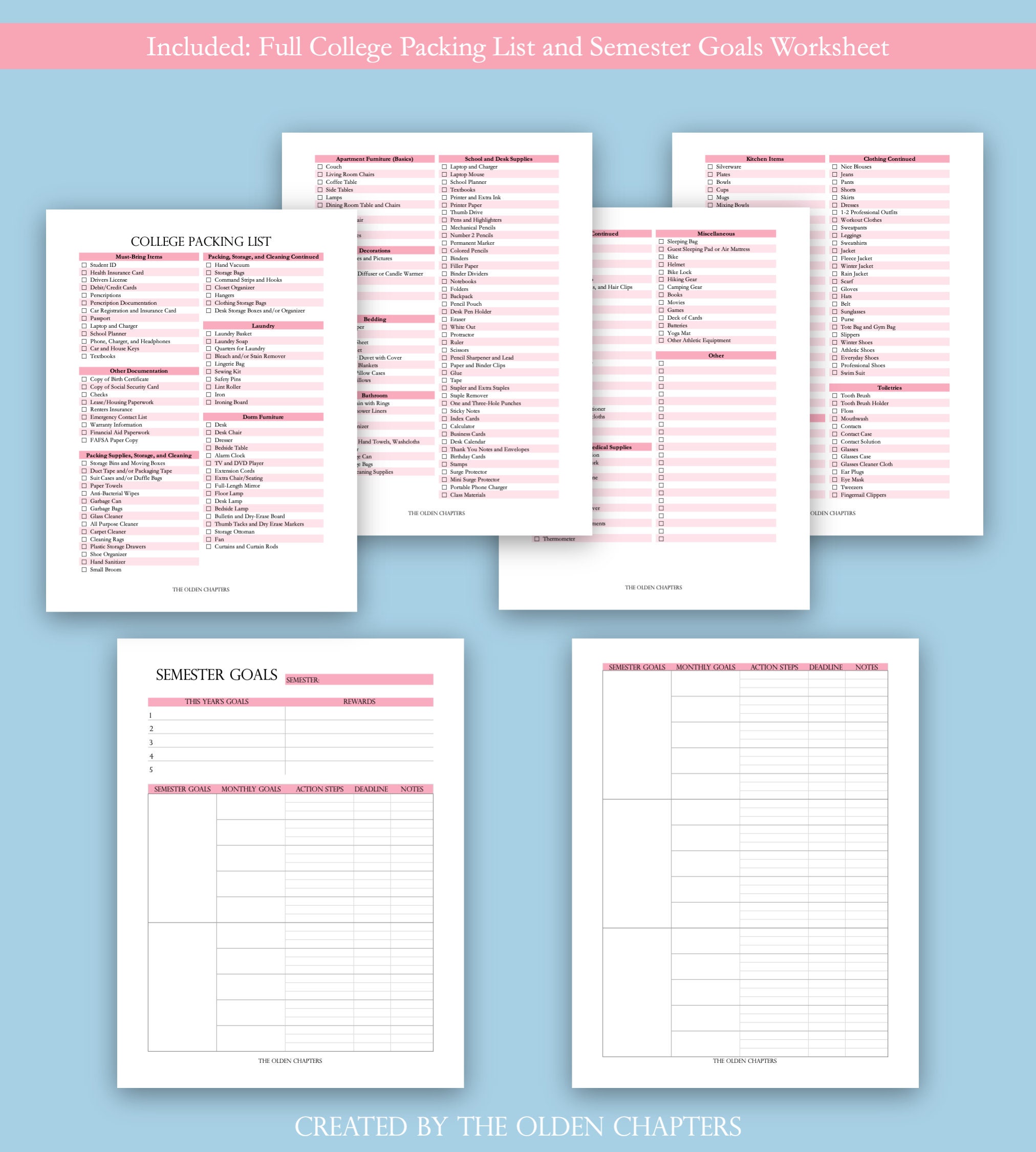 Back to School Workbook Bundle | Student Printable | College Homework ...