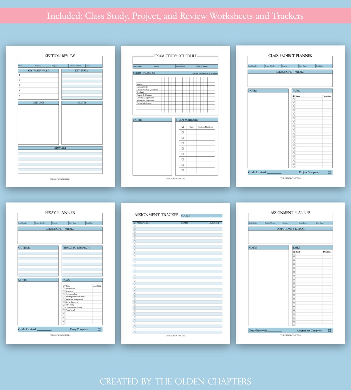 Ultimate Student Printable Worksheet Bundle | Student Planner | Study ...