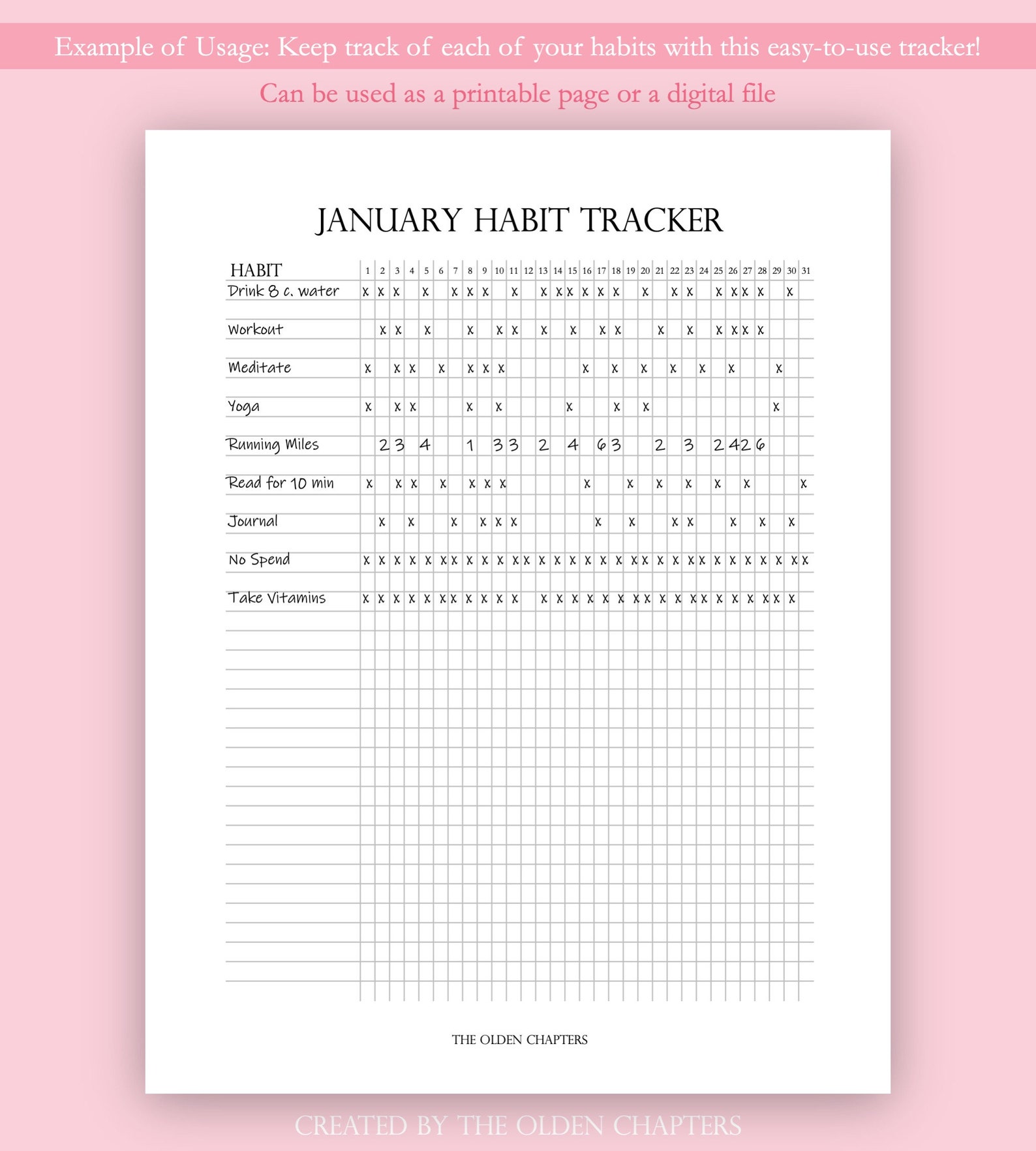 Monthly Habit Tracker Printable | Digital Habit Tracker | Printable ...