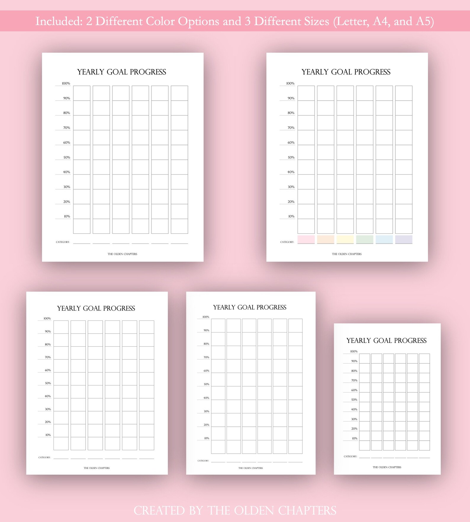 Goal Tracker Printable Page Planner Insert Digital Goal Tracker Digital ...