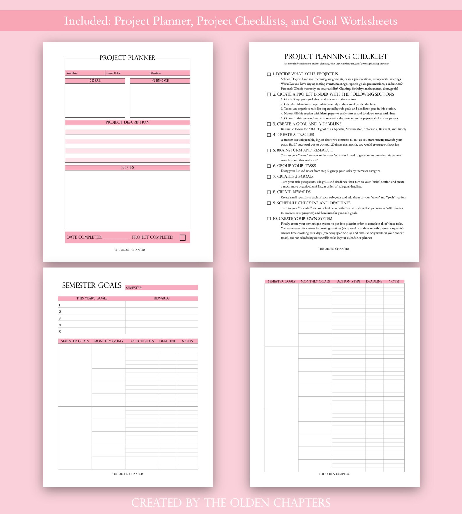 Personal Development Printable Bundle Goal Planner Goal Worksheet A5 ...