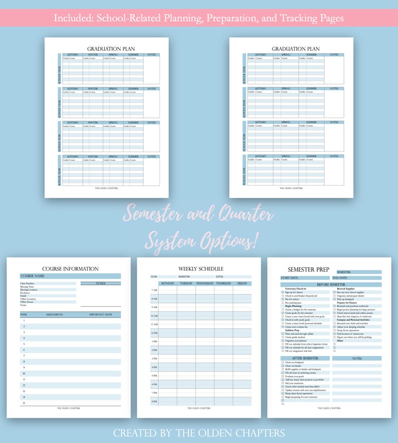 Back to School Workbook Bundle | Student Printable | College Homework ...