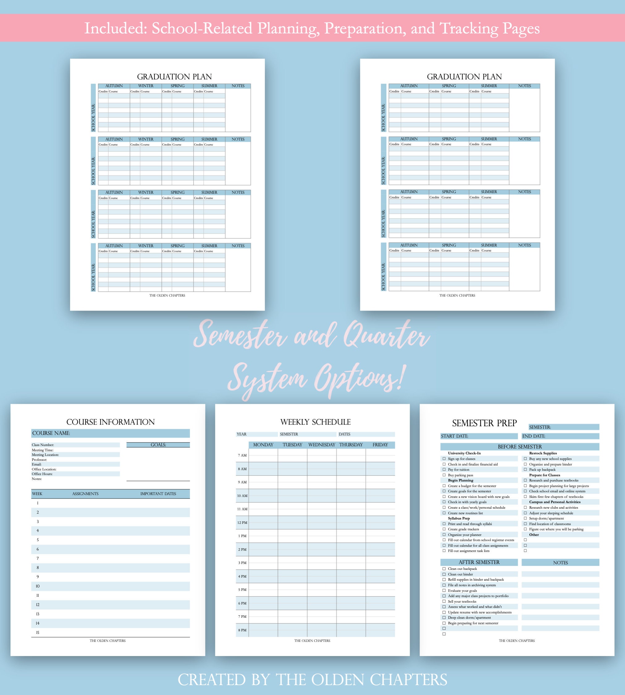 Back to School Workbook Bundle | Student Printable | College Homework ...