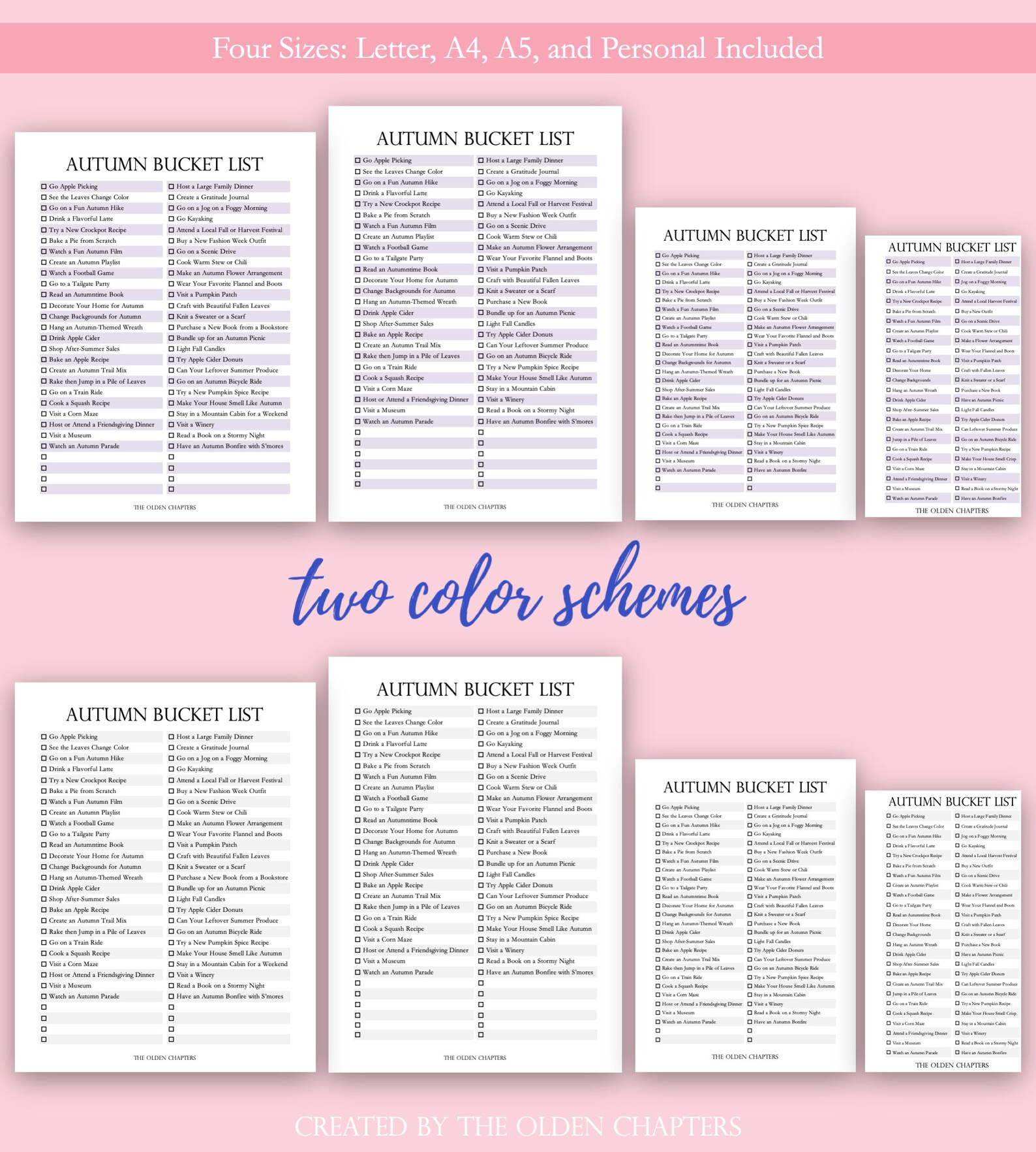 Seasonal Bucket List Printable Bundle | Holiday Planner | Winter ...