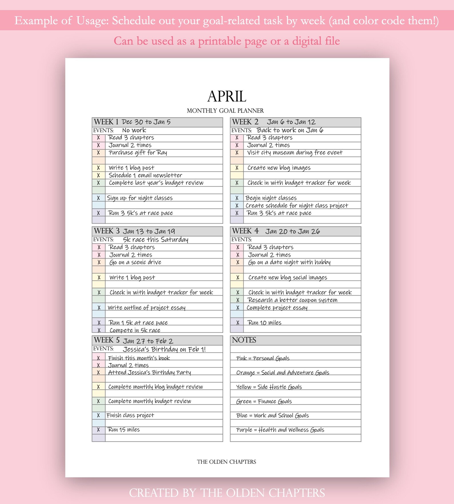 Quarter 2 Goal Printable Bundle | Quarterly Goal Planner | Digital Goal ...