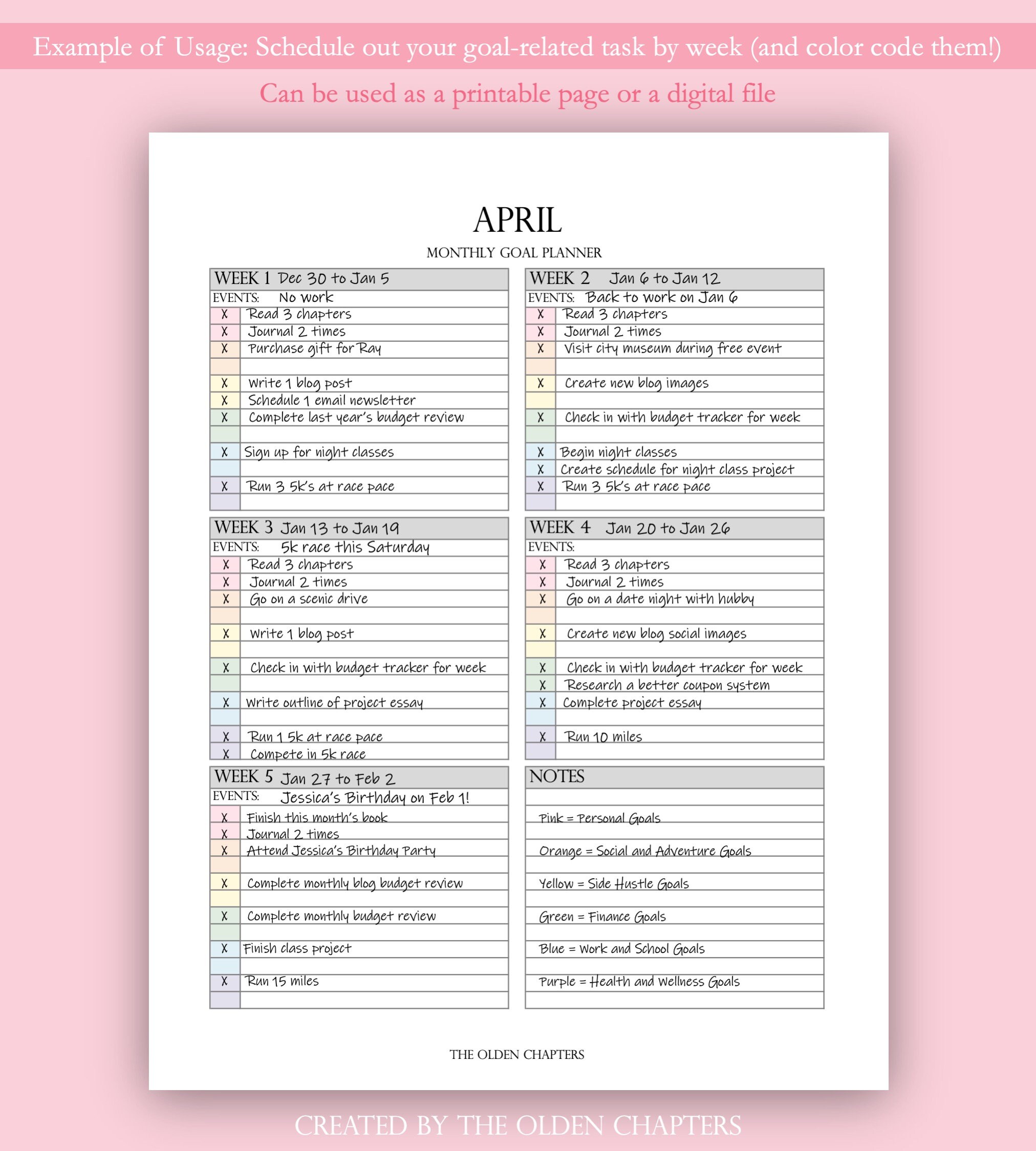 Quarter 2 Goal Printable Bundle | Quarterly Goal Planner | Digital Goal ...
