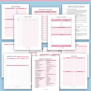 Student Printable Planner Undated | College Student Planner | Academic ...