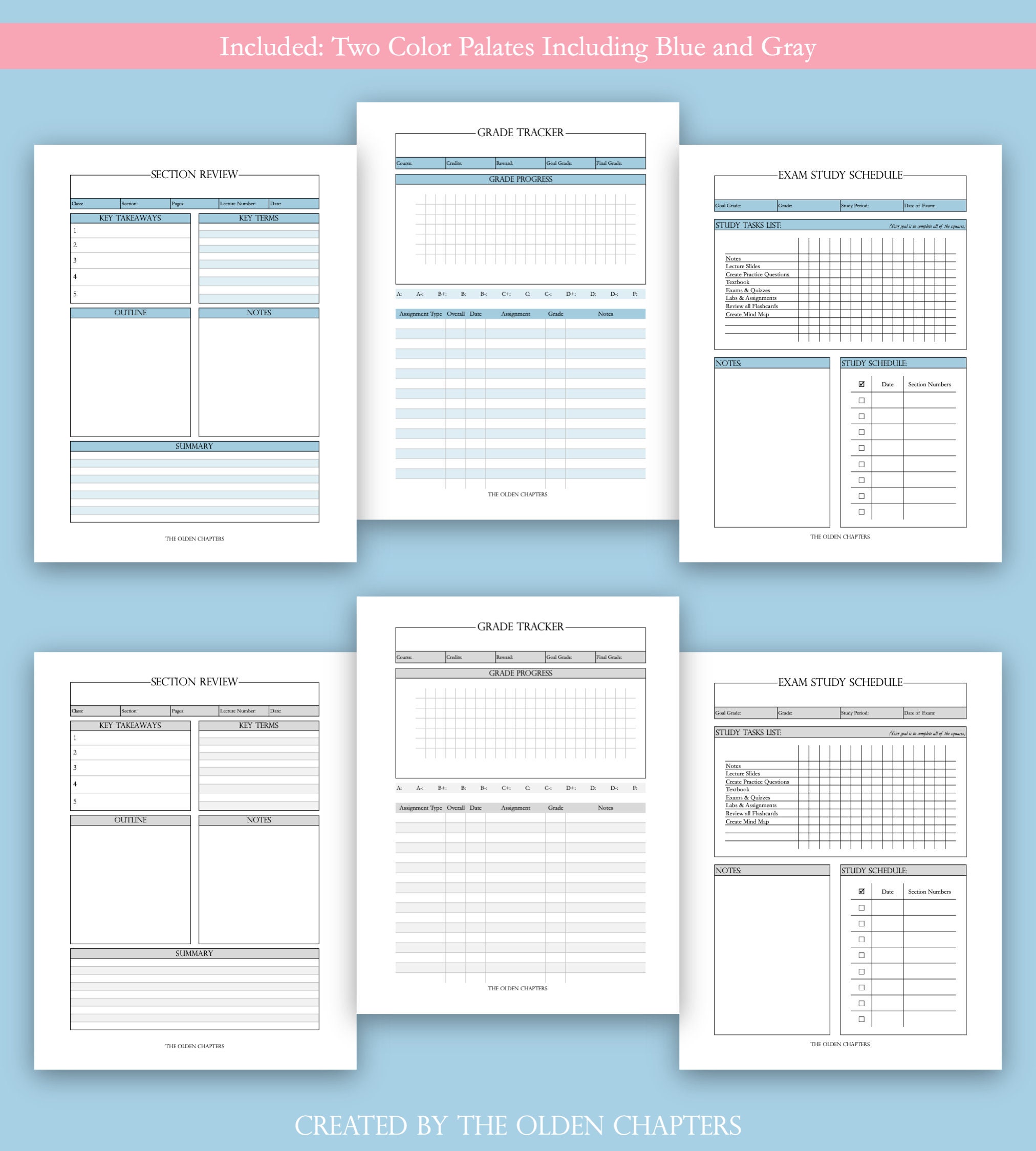 Study Printable Bundle | Student Study Planner | Assignment Tracker ...