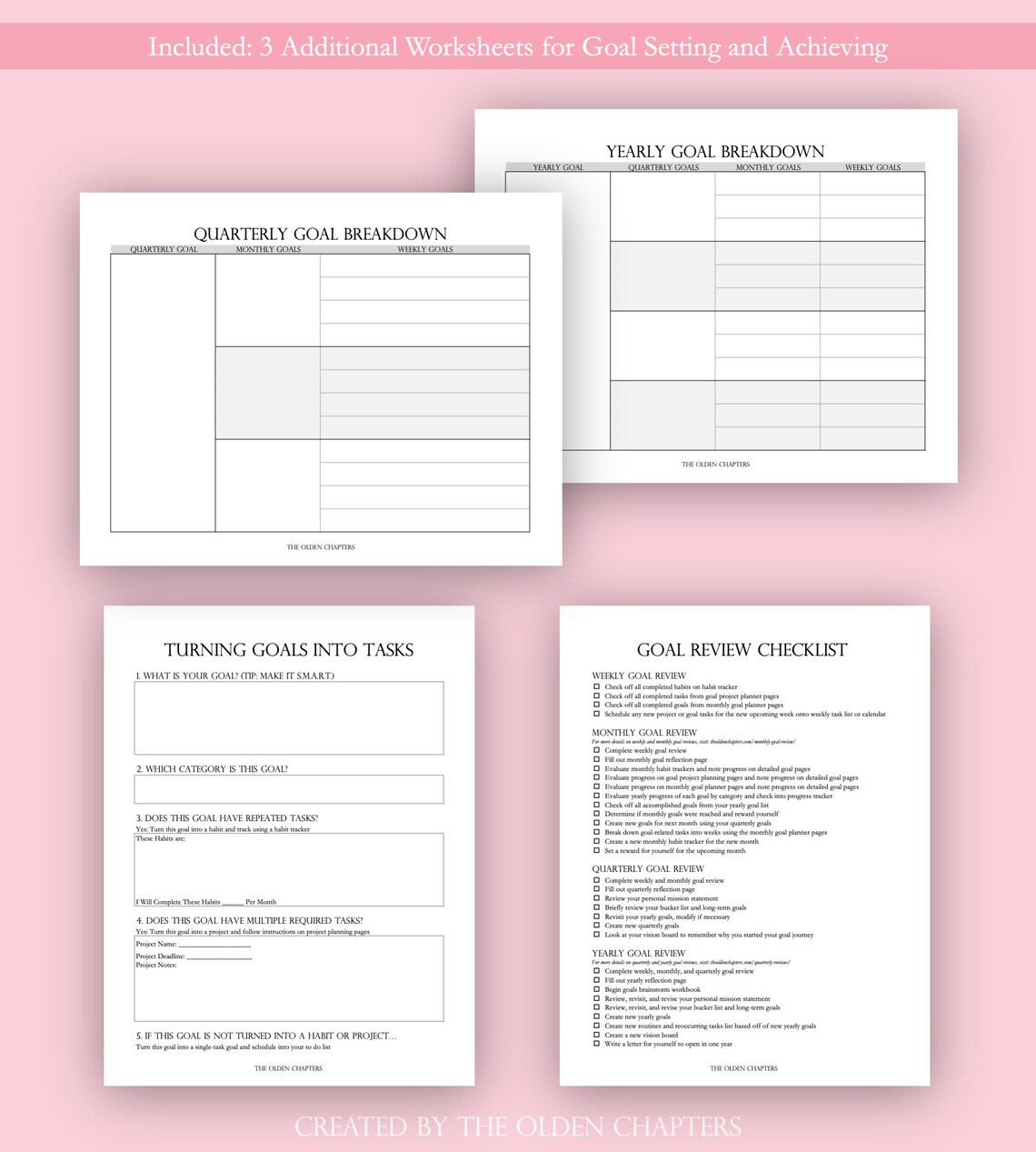 Goal Brainstorming Worksheet Printable Bundle Goal Worksheet Goal ...