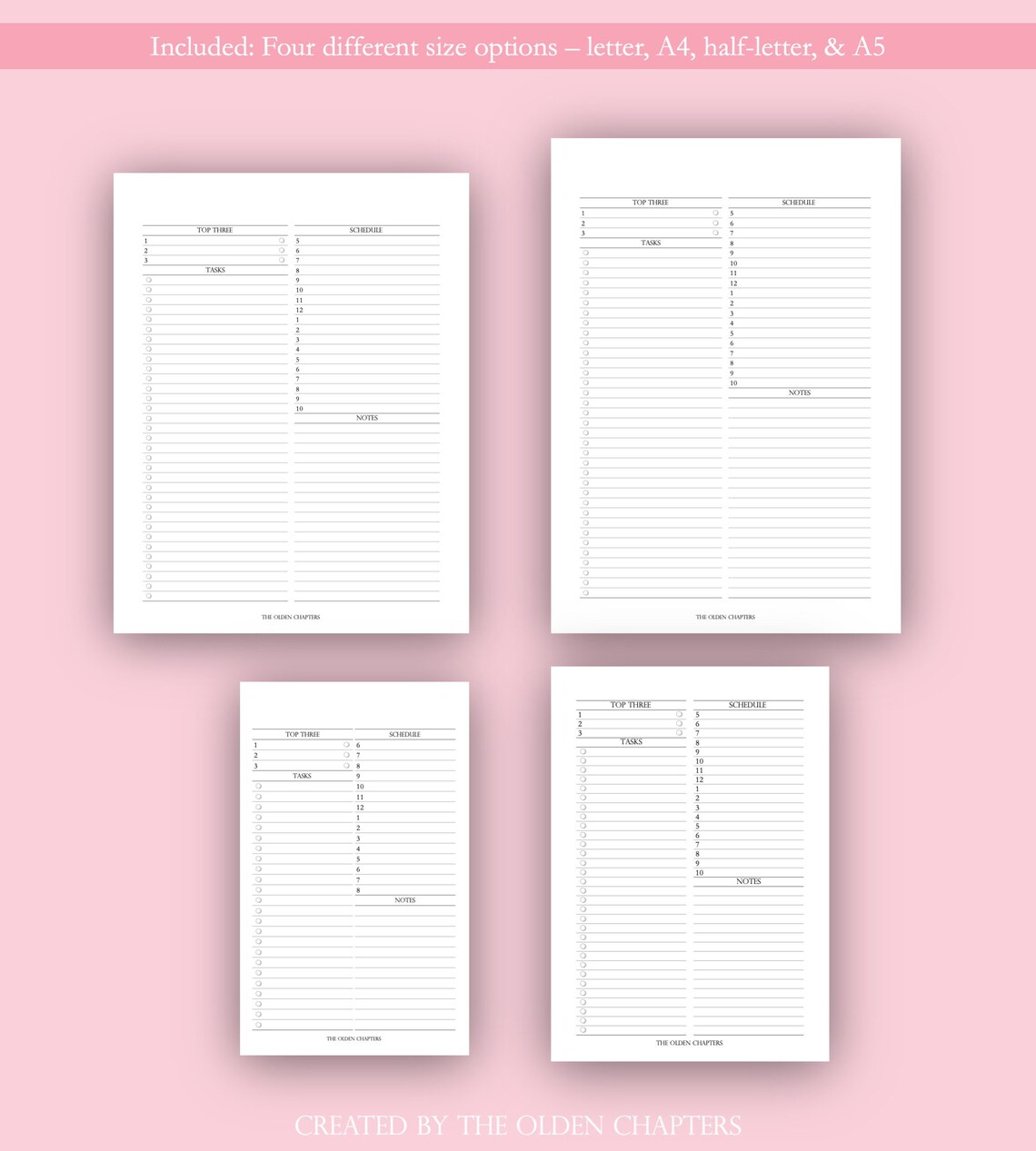 Undated Printable Planner Bundle Minimal Planner Pages - Etsy